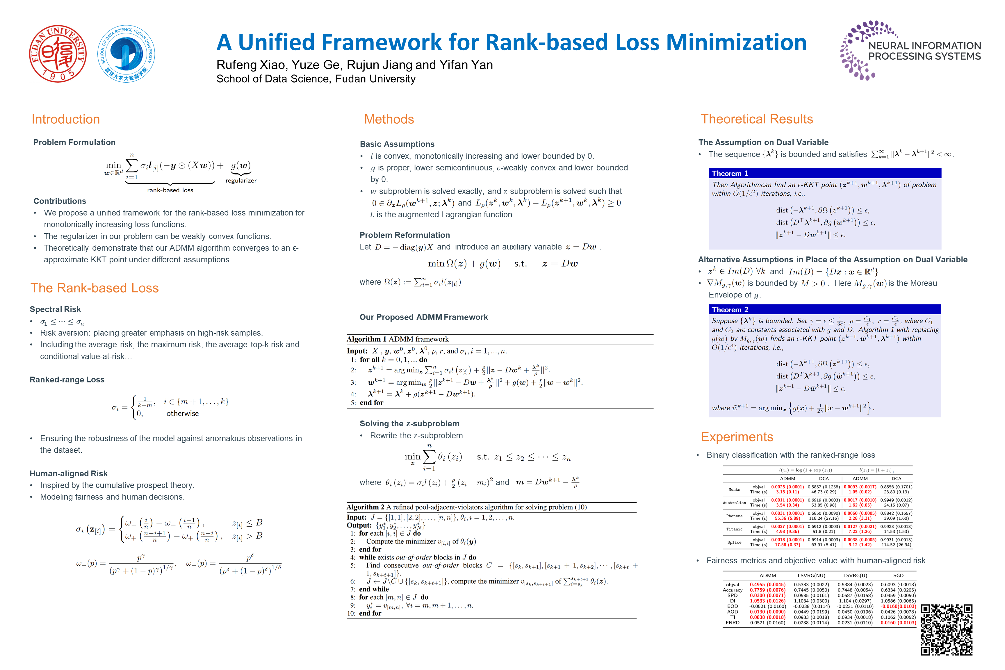 NeurIPS Poster A Unified Framework for Rank-based Loss Minimization